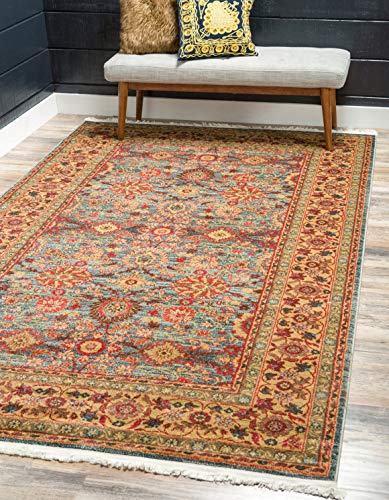 Unique Loom Edinburgh Collection Area Rug - Monroe (9' x 12' 2" Rectangle Blue/Brown)