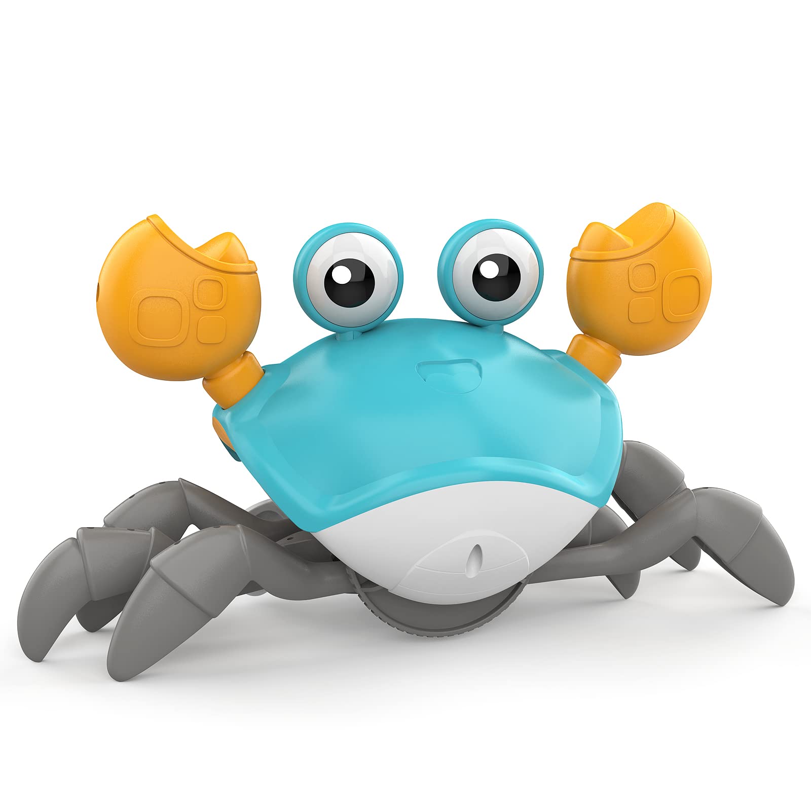 HIMEN Musical Crawling Crab Baby Toy, Rechargeable Walking Crab Toy with LED Light, Automatically Avoid Obstacle, Fun Interactive Development Baby Toys 6 to 12, Gifts for Kids Babies Toddlers