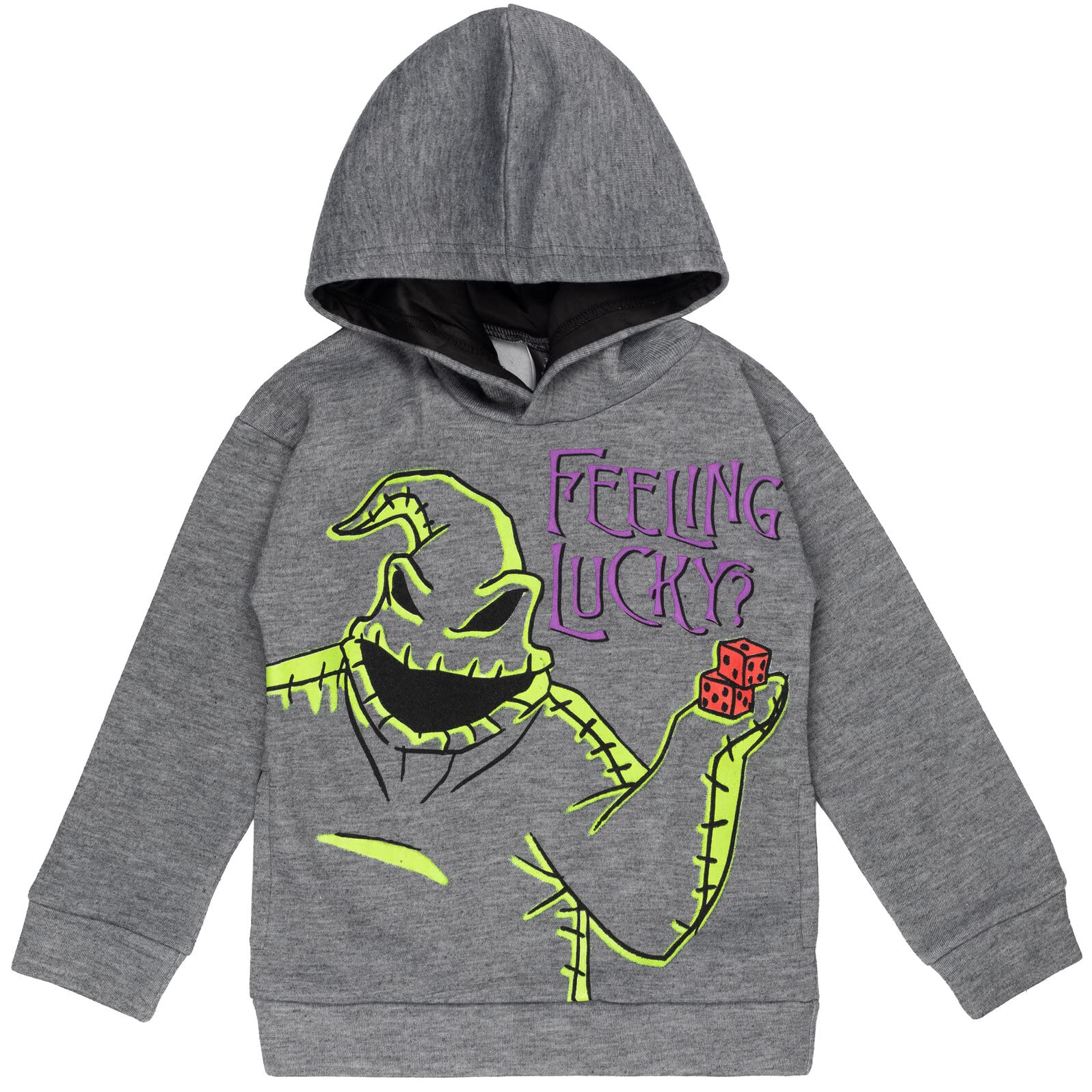 Disney Nightmare Before Christmas Little Boys Fleece Hoodie Grey 7-8