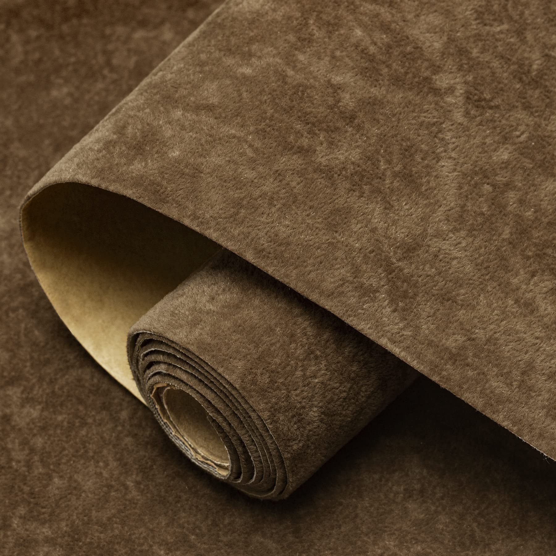 Iced Velvet Flock Self Adhesive Velvet Flocking Liner for Jewelry Drawer Velvet Lining for Jewelry Box Velvet Drawer Liner Roll Felt Fabric Soft Velvet Drawer Liner 14.2" x 98" (Brown)