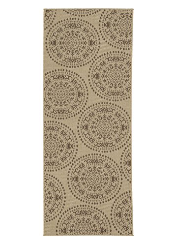 Silk Road Concepts Collection Rugs, 2'7" x 7', Beige Medallion