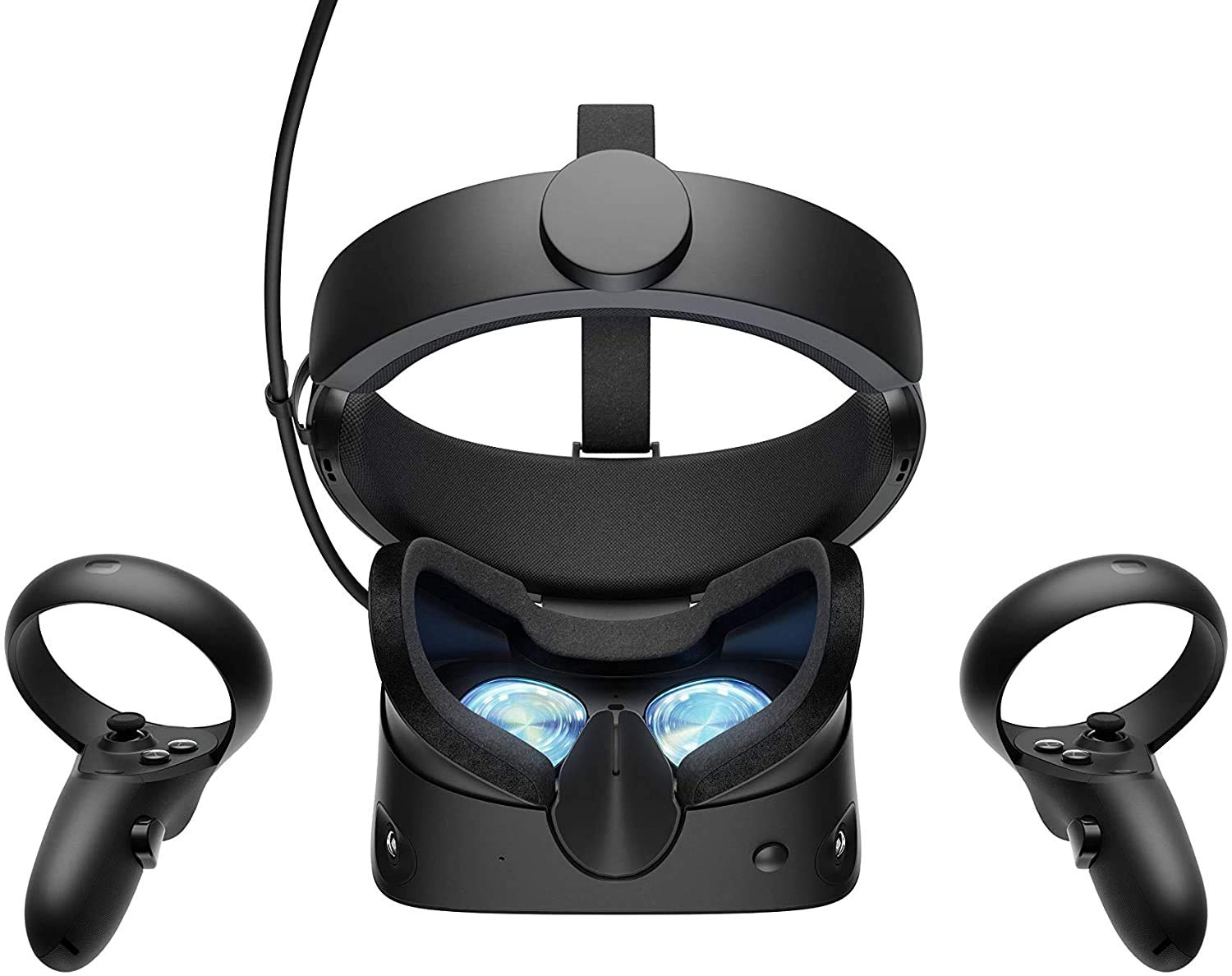 Flagship Oculus Rift S PC-Powered VR Gaming Headset, Touch Controllers, Adjustable Halo Headband, 3D Positional Audio, Insight Tracking, Black, Bundle W/GM Controller Grip Accessories Set