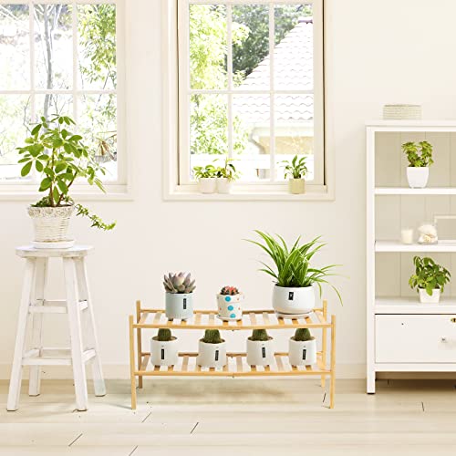 WANGMUXIA 2-Tier Bamboo Shoe Rack,Free Standing Shoe Racks Stackable Shoe Rack,Entryway,Hallway, Bathroom and Living Room,Multifunctional Bamboo Rack in Different Combinations (2-Tier)