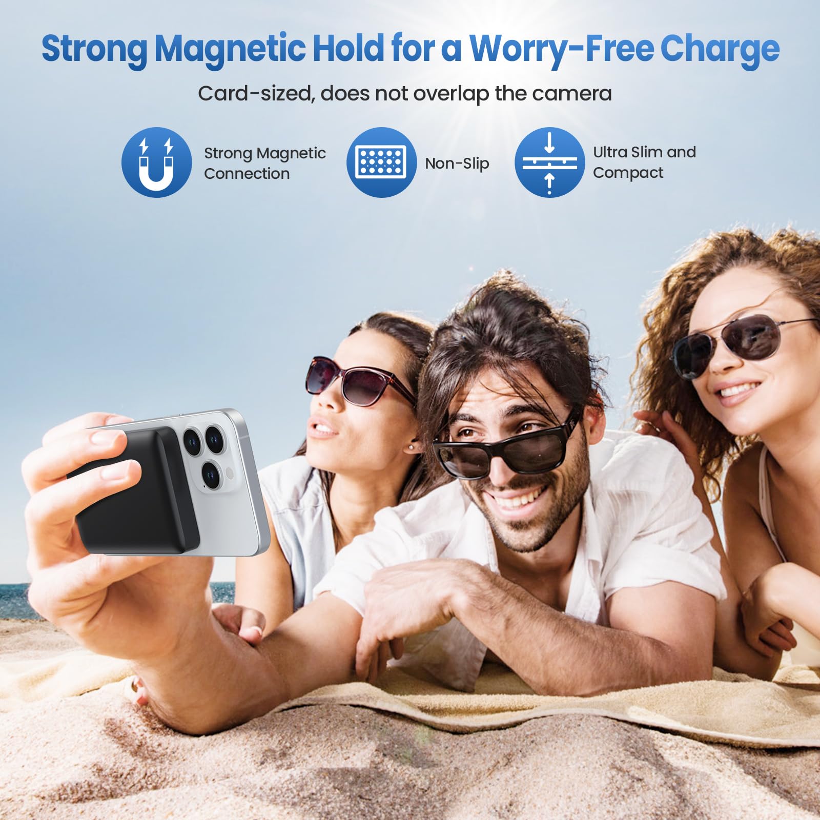 H H·E·T·P Magnetic Portable Charger Power Bank 5500mAh, Wireless Portable Charger with LCD Display, Battery Pack Compatible with iPhone 15/14/13/12 Series -Dark Green