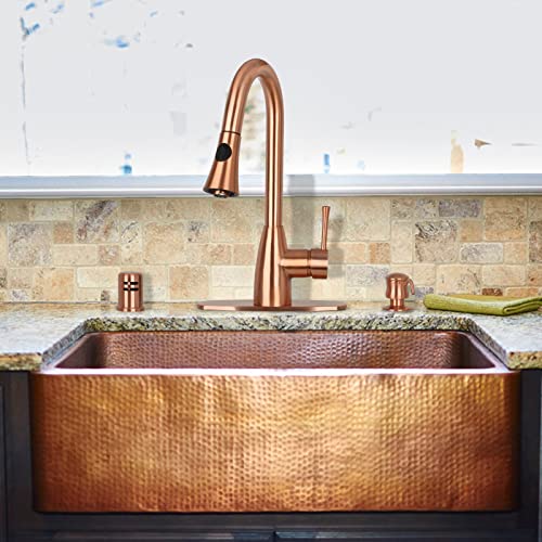 One-Handle Pull-Down Copper Kitchen Faucet - Five Years Warranty Akicon …