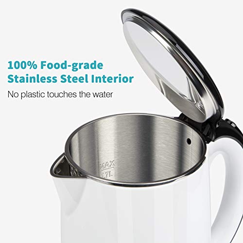 Secura SWK-1701DB The Original Stainless Steel Double Wall Electric Water Kettle 1.8 Quart, White