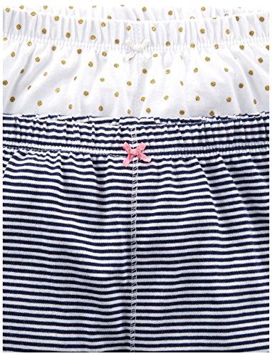 Simple Joys by Carter's Baby Girls' Pant, Pack of 4, Navy Stripe/Pale Peach/Pink/White Dots, 3-6 Months