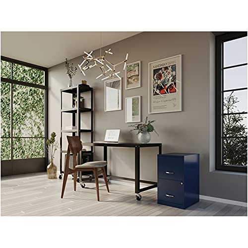 Hirsh Industries Space Solutions 18in 2 Drawer Metal File Cabinet Navy, Letter Size, Fully Assembled