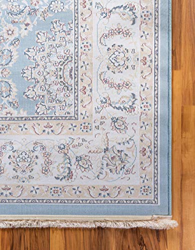 Unique Loom Narenj Collection Classic Traditional Textured Pattern Design Area Rug, 8' x 10' Rectangle, Blue/Beige
