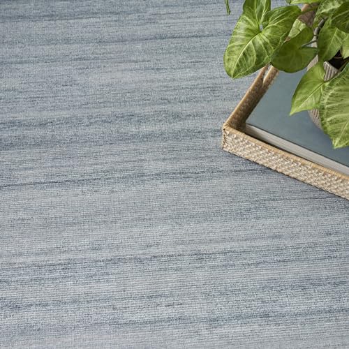 Nourison Washable Essentials Coastal, Nautical & Beach Aqua 4' x 6' Area Rug, Non Shedding, Bed Room, Living Room, Dining Room, Kitchen (4x6)