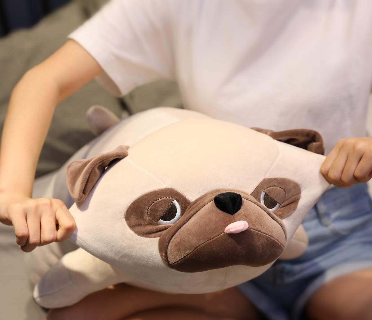 Spring Country Bulldog Plush Toy, 20 Inch Stuffed Animal Throw Plushie Pillow Doll, Soft Fluffy Puppy Dog Hugging Cushion - Present for Every Age & Occasion
