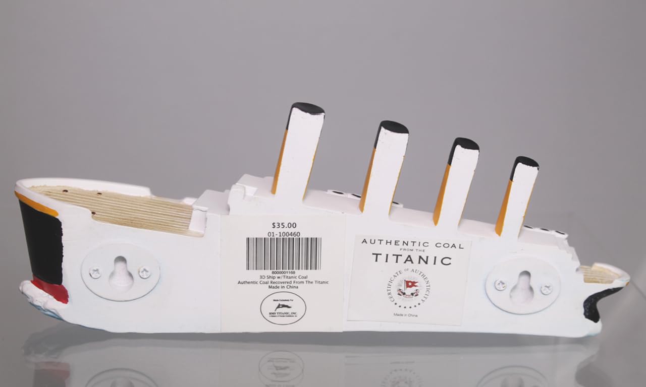 Titanic 3D Ship Model with Authentic Coal from RMS Titanic