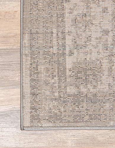 Unique Loom Sofia Collection Area Rug - Salle Garnier (3' 3" x 19' 8" Runner, Gray/ Ivory)