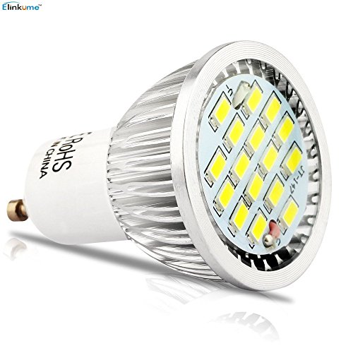 ELINKUME GU10 LED Bulbs, Cold White 6000K, 6W 720LM, 60W Halogen Spotlight Bulb Equivalent, Energy Saving GU10 LED Light Bulbs, 38°Beam Angle, Non Dimmable, Pack of 10