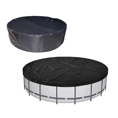 EastVita 24FT Round Winter Pool Cover for Above Ground Pools with Drawstring Design Solar Covers Protector Hot Tub Cover Black
