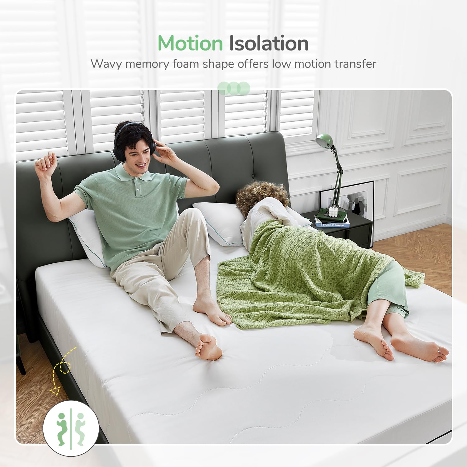 Novilla King Size Mattress, 10 Inch Memory Foam Mattress for Motion Isolating, Pressure Relief & Cool Sleep, Mattress King in a Box, White