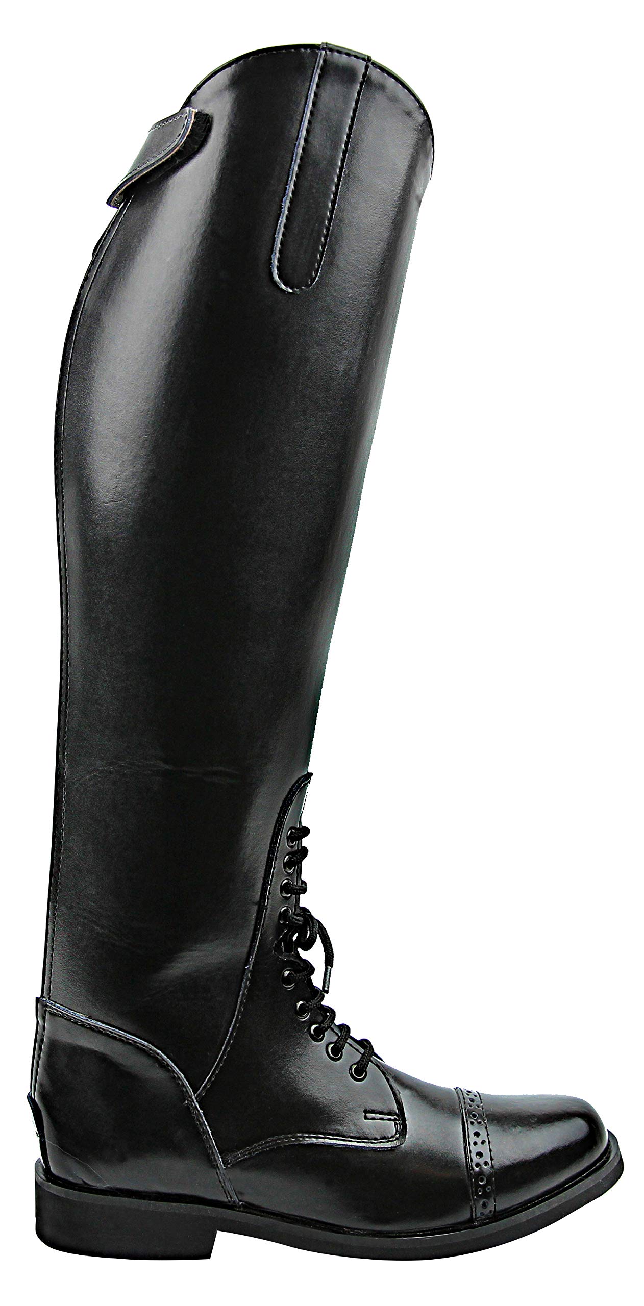 Hispar Women Ladies Victory Leather English Field Boots Horse Back Riding Equestrian - Black 10 WIDE CALF