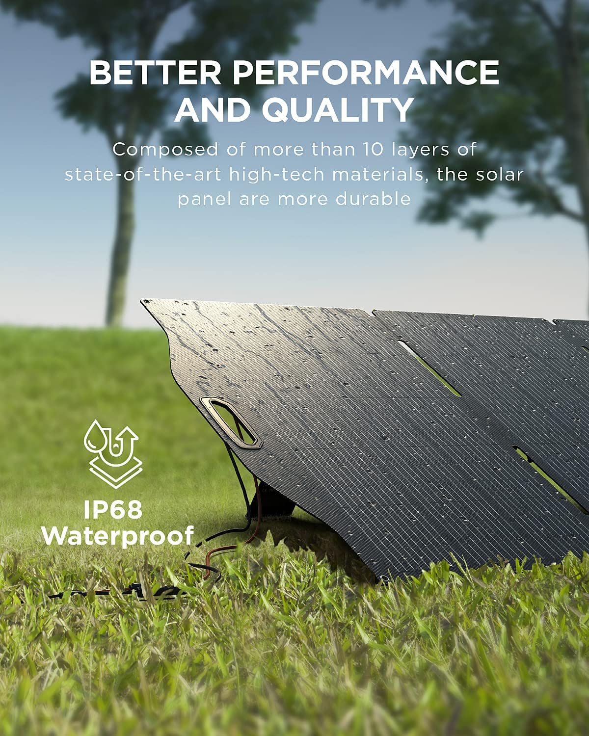 ETFE Solar Panels 400 Watts, BigBlue SolarPowa 400 Portable Solar Charger with Kickstands and MC-4(51.3V/7.8A), IP68 Waterproof, Charge Fast Cellpowa 2500 Power Station for Camping, RV Off Grid System