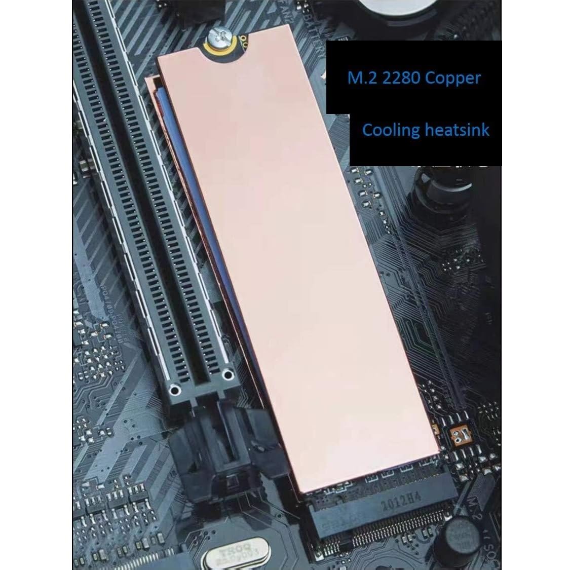 Easycargo Laptop M.2 Heatsink Kit, Copper m.2 Heat Sink + Thermal pad 1mm 0.5mm for Cooling Laptop M.2 2280 SSD (4-Pack)