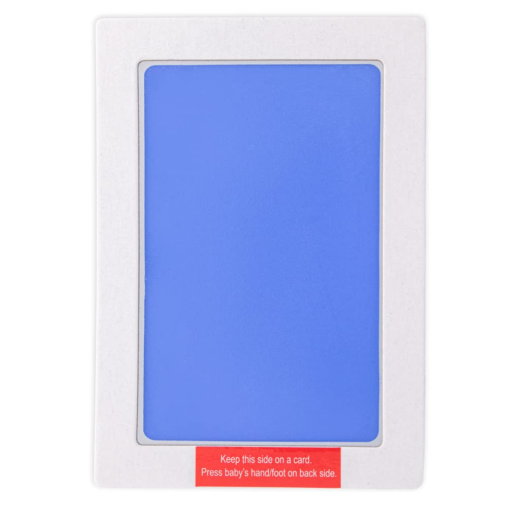 Large Baby Handprint or Footprint Clean-Touch Ink Pad with Picture Frame Kit and Imprint Cards (Blue)