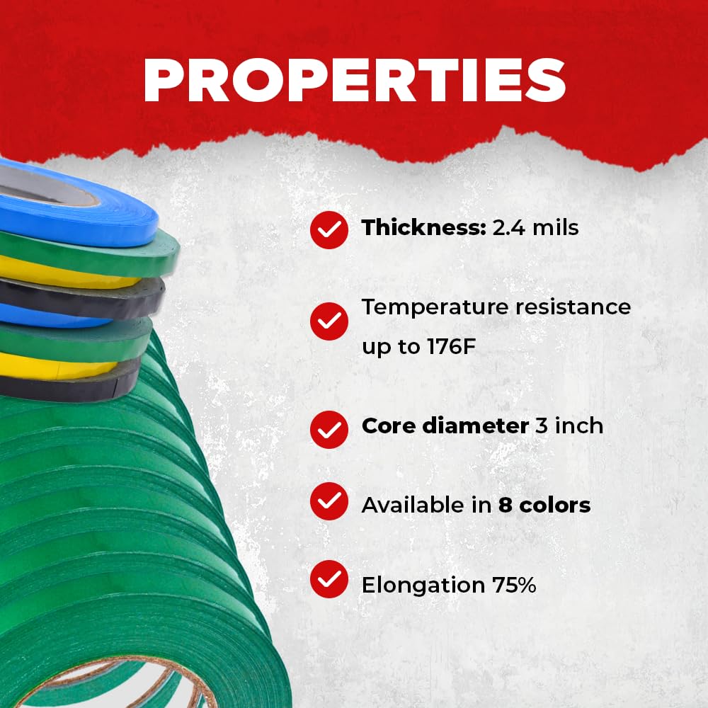 MAT Food Saver UPVC Tape Clear - 1/2 x 180 yds. Poly Bag Sealing Tape for Wrapping, Packaging, and Airtight Food Storage
