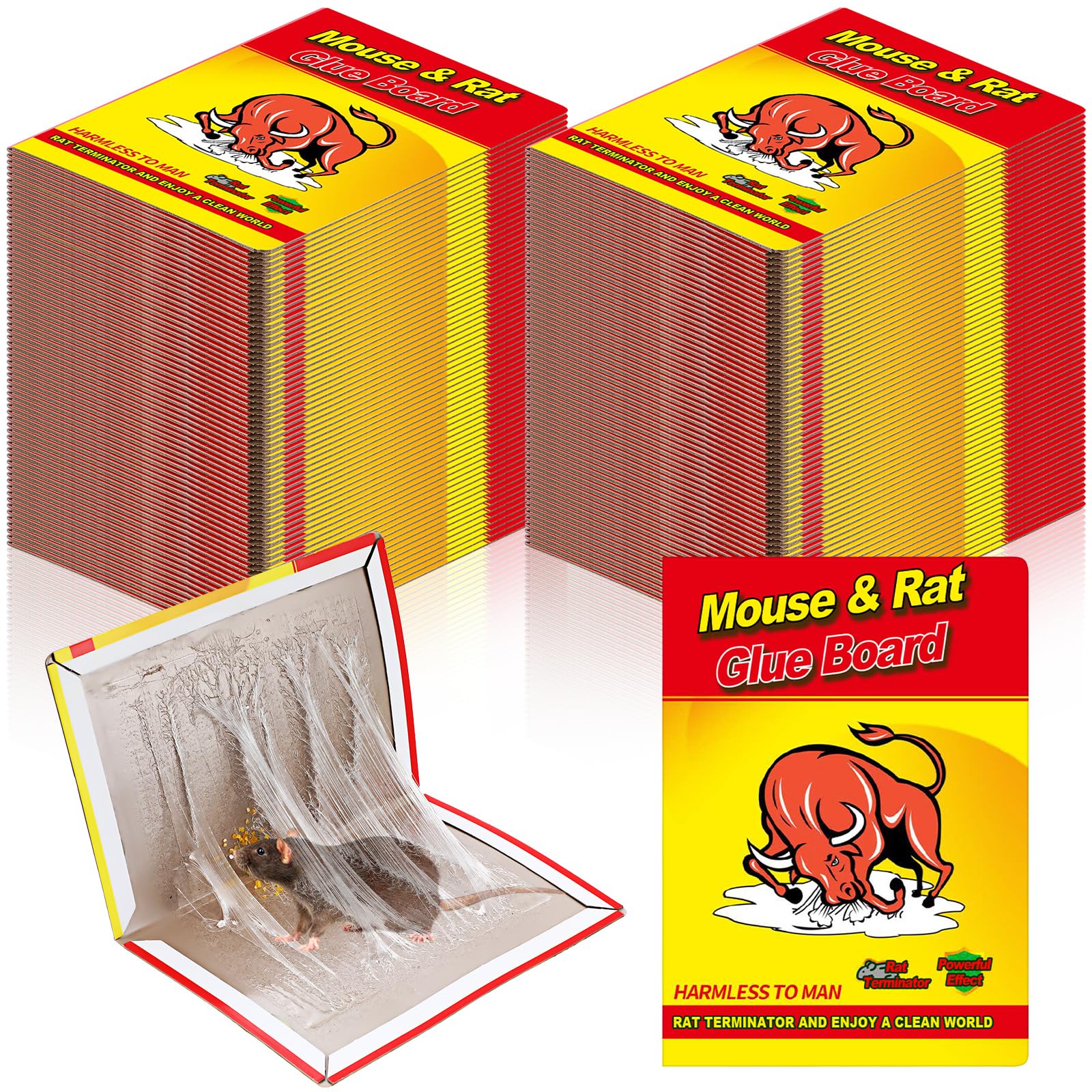 Qualirey 100 Pack Large Mouse Glue Traps with Enhanced Stickiness, 11.8" x 8" Mouse Sticky Pads Foldable Mouse Traps Sticky Pads for House Indoor Outdoor, Easy to Set(Classic Style)