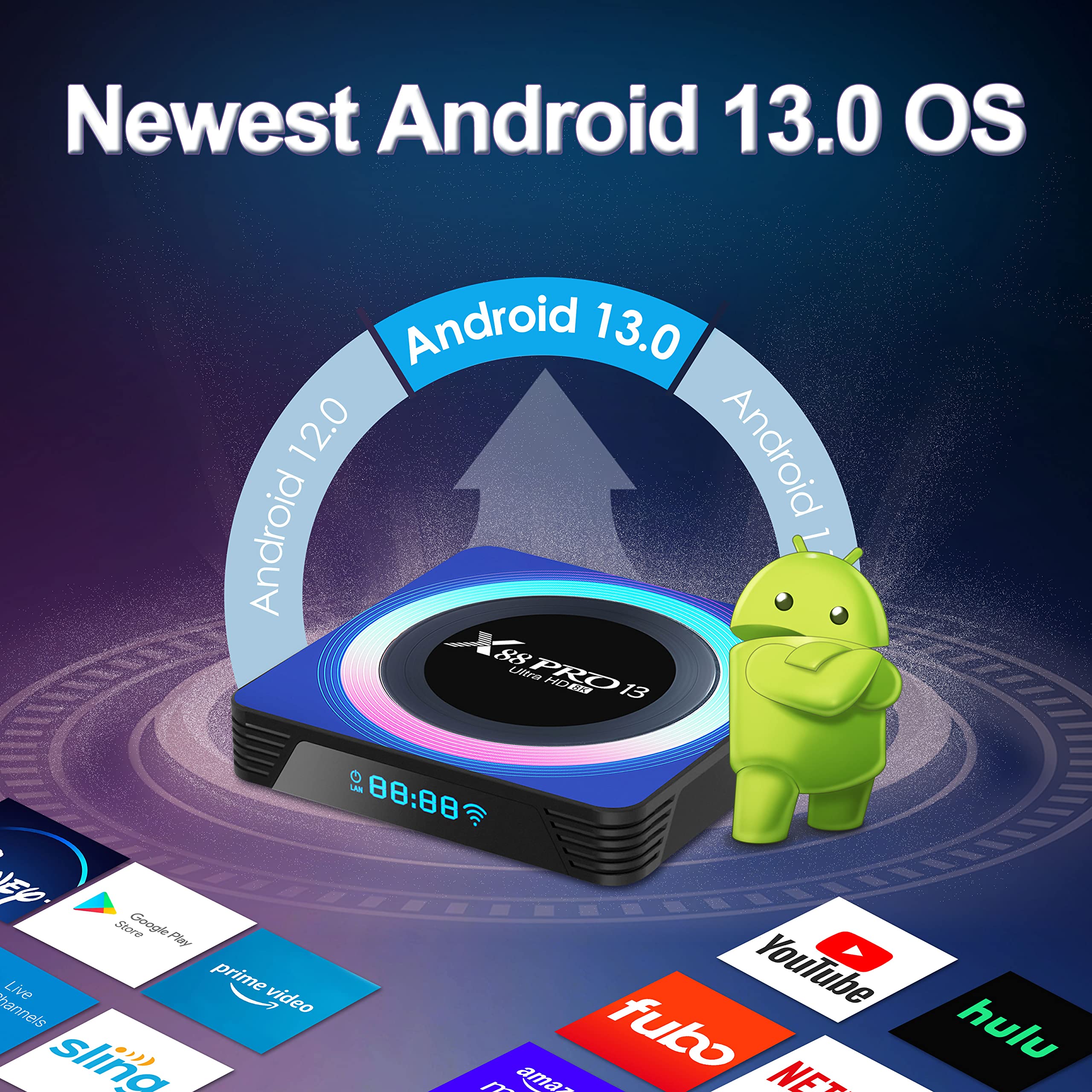EASYTONE Android TV Box 10.0,Android TV Box 2GB RAM 16GB ROM H616 Quad-Core CPU 2.4/5GHz WiFi Ethernet BT 4.0 4K/6K TV Box H.265 Decoding Smart TV Box Android with Mini Wireless Keyboard