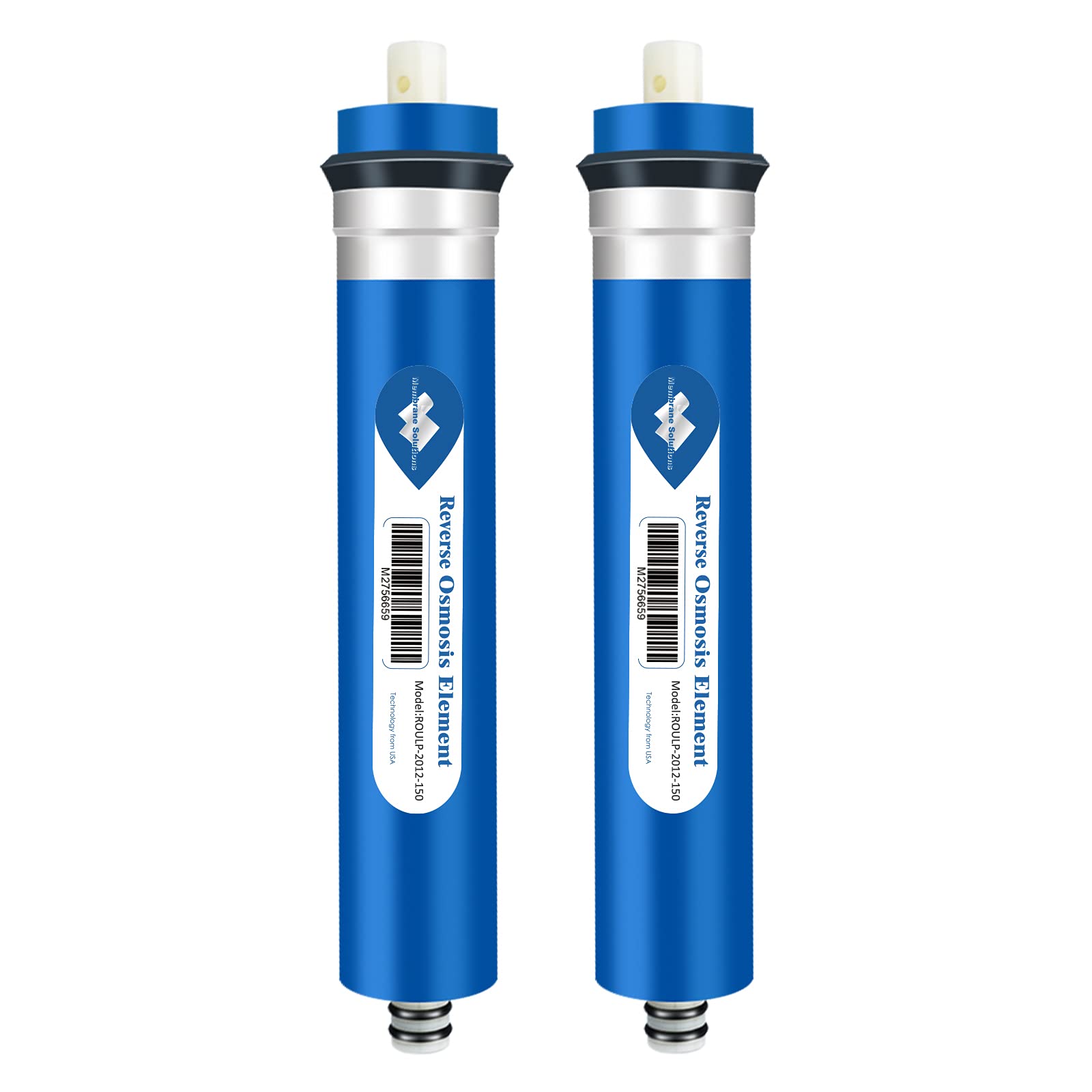Membrane Solutions 150 GPD RO Membrane, Reverse Osmosis Membrane, RO Membrane Replacement, Reverse Osmosis Filter Replacement for Under Sink Home Drinking RO Water Purifier System (2 PACK)