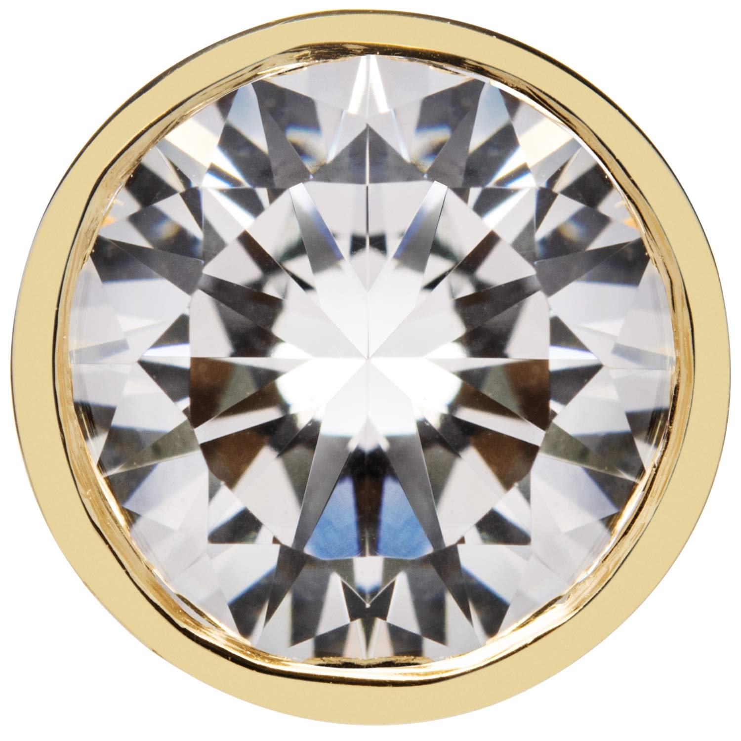 Everyday Elegance 14K Solid Yellow Gold Round Cut Cubic Zirconia Stud Earrings 2.0 CTW Bezel Set Screw Back Posts With Gift Box