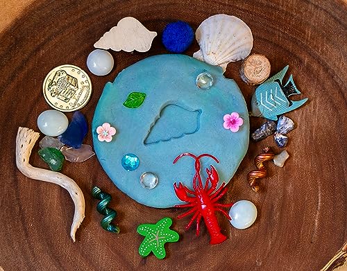 OPEN ENDED TOYS: Play Dough Kit, Sensory Kit, Eco Dough, Sensory Play, On The Go Kid Activity, Kid Party Favors, Creativity for Kids (Ocean Play Dough Jar)