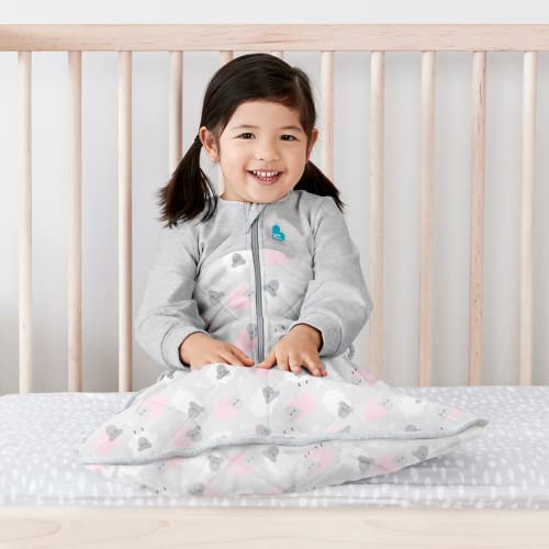 Love to Dream Organic Merino Wool Warm Baby Sleep Bag (6-18 Mo), Super Soft Temp Regulating Sleeping Sack, 2.5TOG Warm Wearable Blanket, Pink