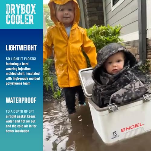 Engel UC19 19qt Leak-Proof, Air Tight, Drybox Cooler and Small Hard Shell Lunchbox for Men and Women in White