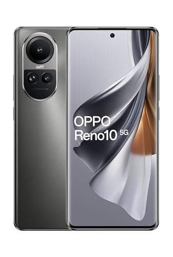 OPPO Reno10 Dual-SIM 256GB ROM + 8GB RAM (Only GSM | No CDMA) Factory Unlocked 5G Smartphone (Silvery Grey) - International Version
