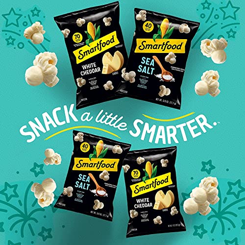 Smartfood Popcorn Flamin' Hot & White Cheddar Variety Pack Pack of Whole Grain Snacks, White Cheddar Flamin' Hot, 40 Count