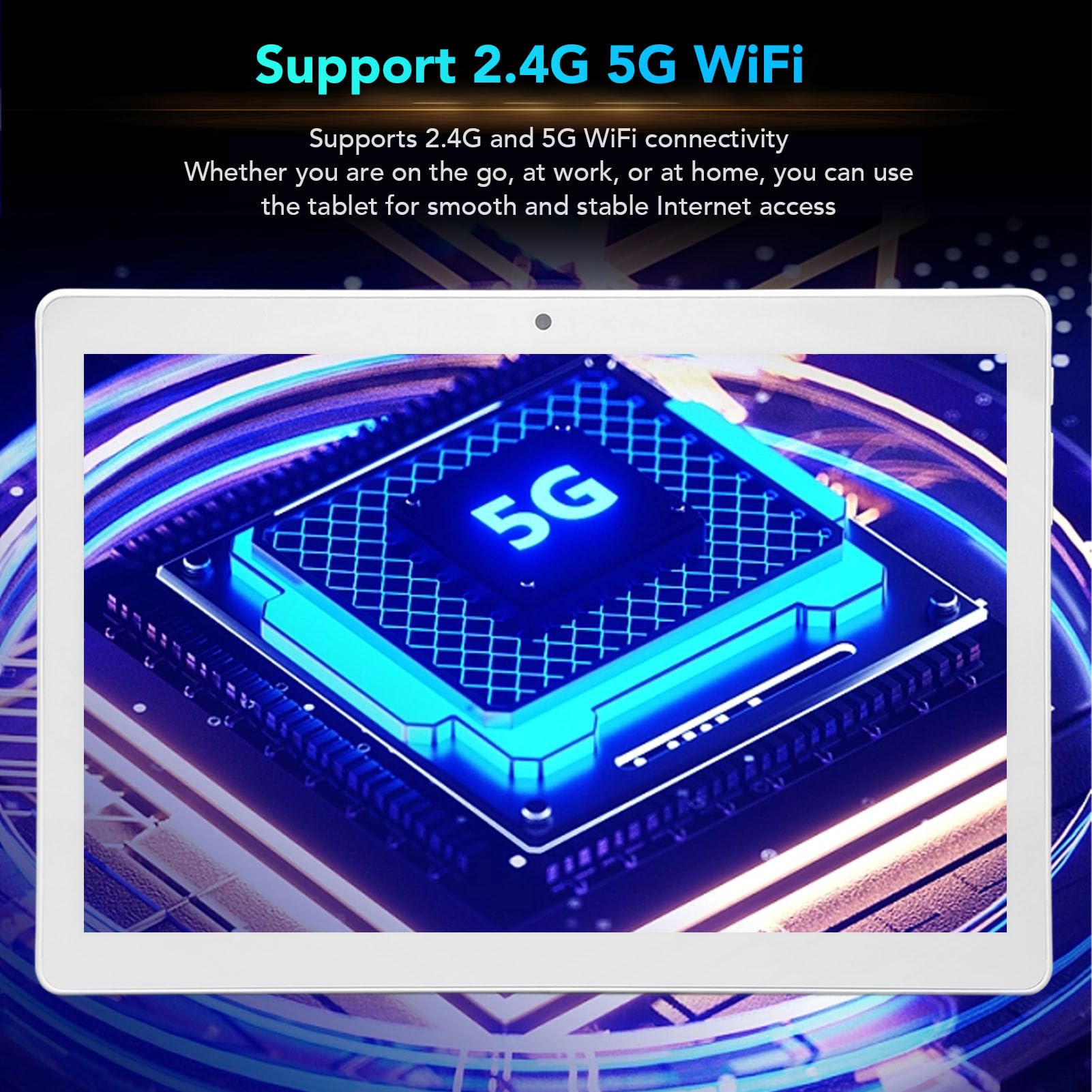 Gugxiom Android 12 Tablet, 10.1 Inch 12GB RAM 256GB ROM Tablet, Deca Core Processor, 8MP + 20MP Camera, Bluetooth, 2.4G 5G WiFi, GPS, AM, 8800mAh (US Plug)