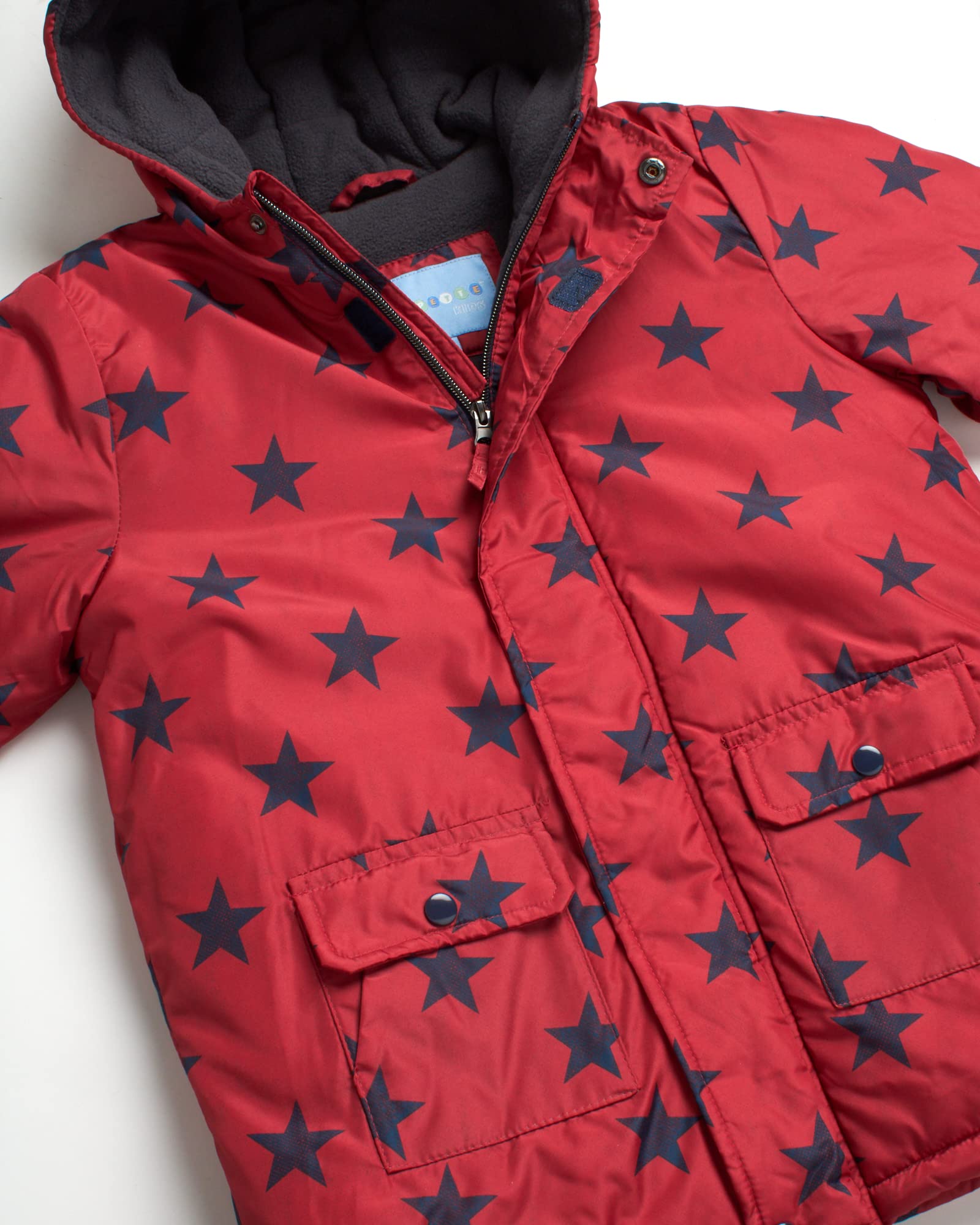 Wippette Boys' Snowsuit - 2 Piece Heavyweight Insulated Ski Jacket and Snow Bib (12M-12), Size 24 Months, Red Stars