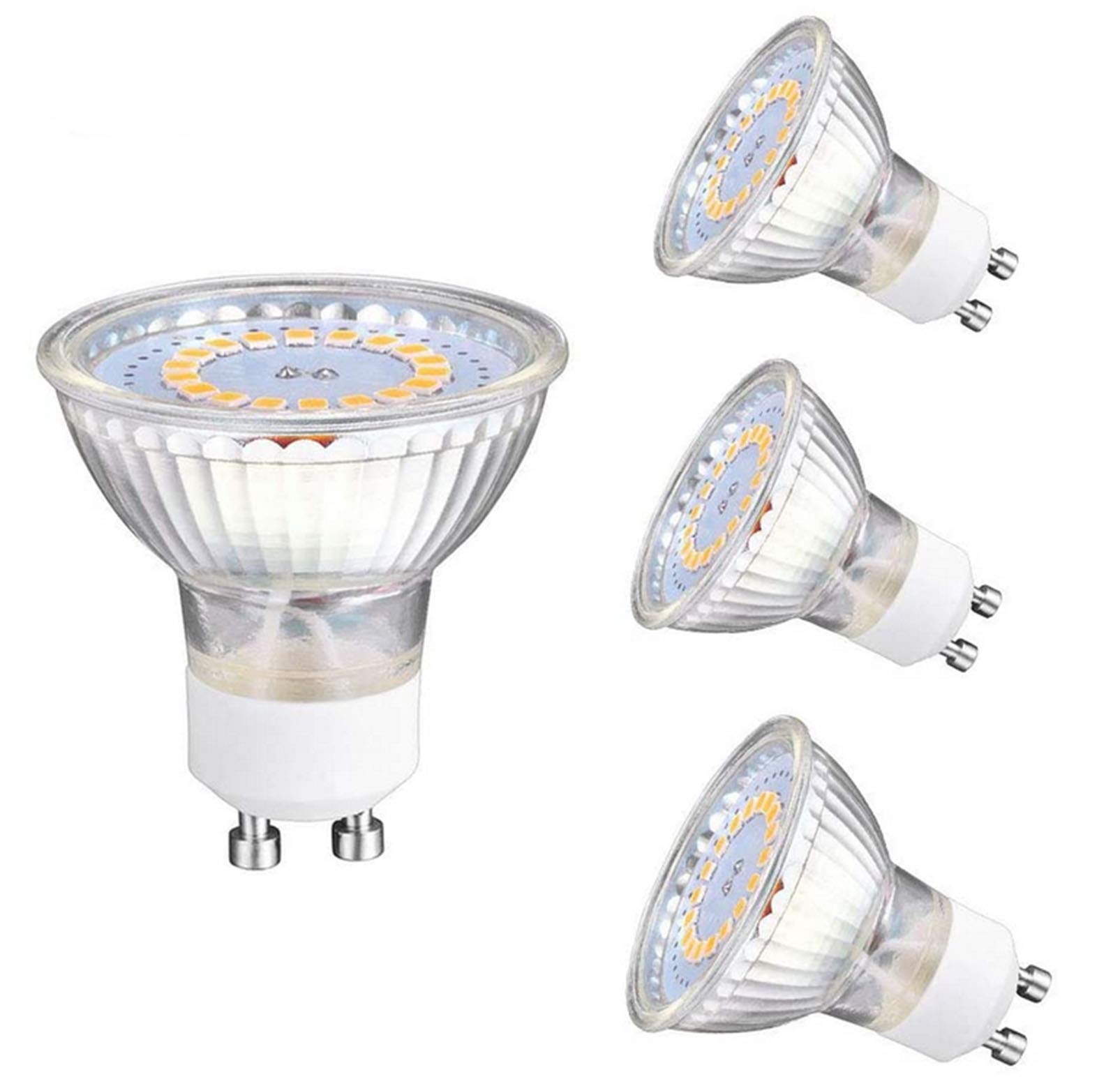 Edearkar GU10 LED Light Bulbs (4 Pack) 3.5W 50W Halogen Bulb Equivalent, AC120V,6000K Daylight White,GU10 Bi-Pin Base,Recessed Lighting Track Light,Non Dimmable