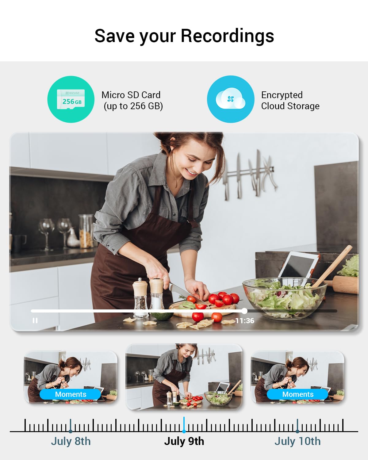 EZVIZ C6CN 1080p Indoor Pan/Tilt WiFi Security Camera, 360° Coverage, Auto Motion Tracking, Two-Way Audio, Clear 30ft Night Vision, Supports MicroSD Card up to 256GB (Sold Seperately), 2.4GHz WiFi