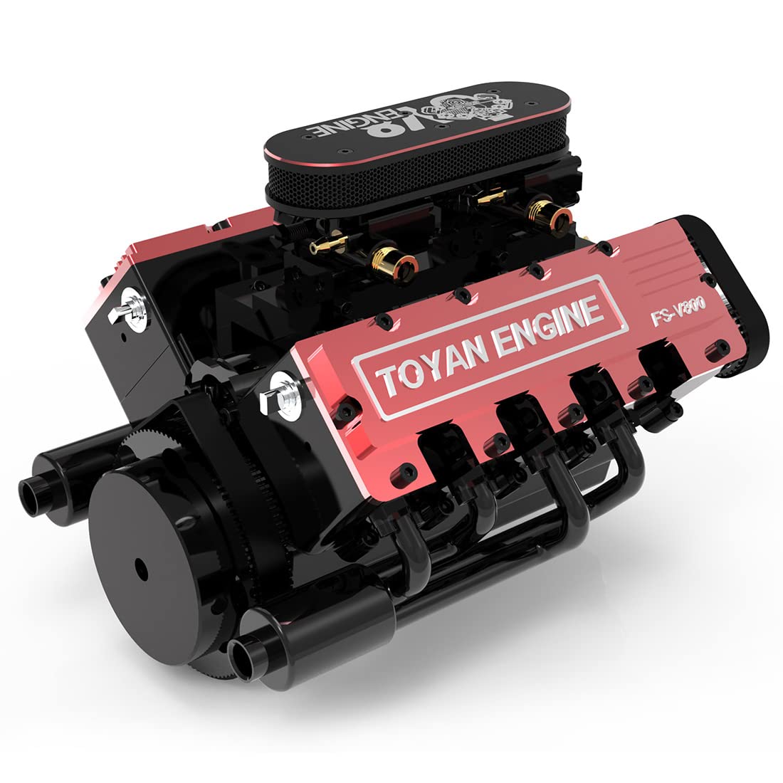 MAYS 8 Cylinder Engine Kit Mini V8 Model, TOYAN HOWIN FS-V800 1/10 Four-Stroke Water-Cooled Nitro Model for RC Car Boat Physics Science DIY Toy Kids & Adults - Version, 12.34 x 3.2 x 12.73cm