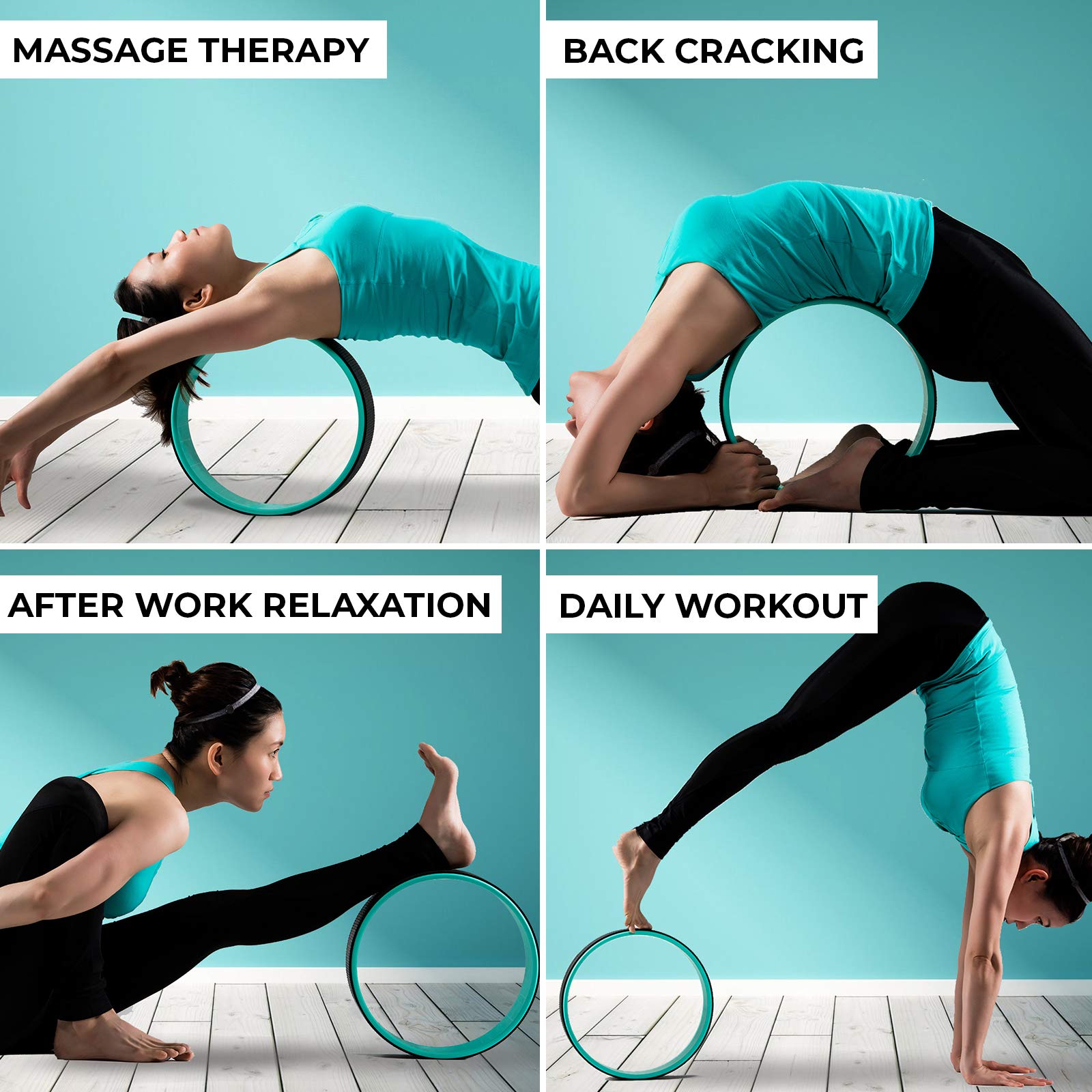 Florensi Yoga & Meditation Bundle | Ocean Abyss Meditation Cushion & Yoga Wheel 3 Pack