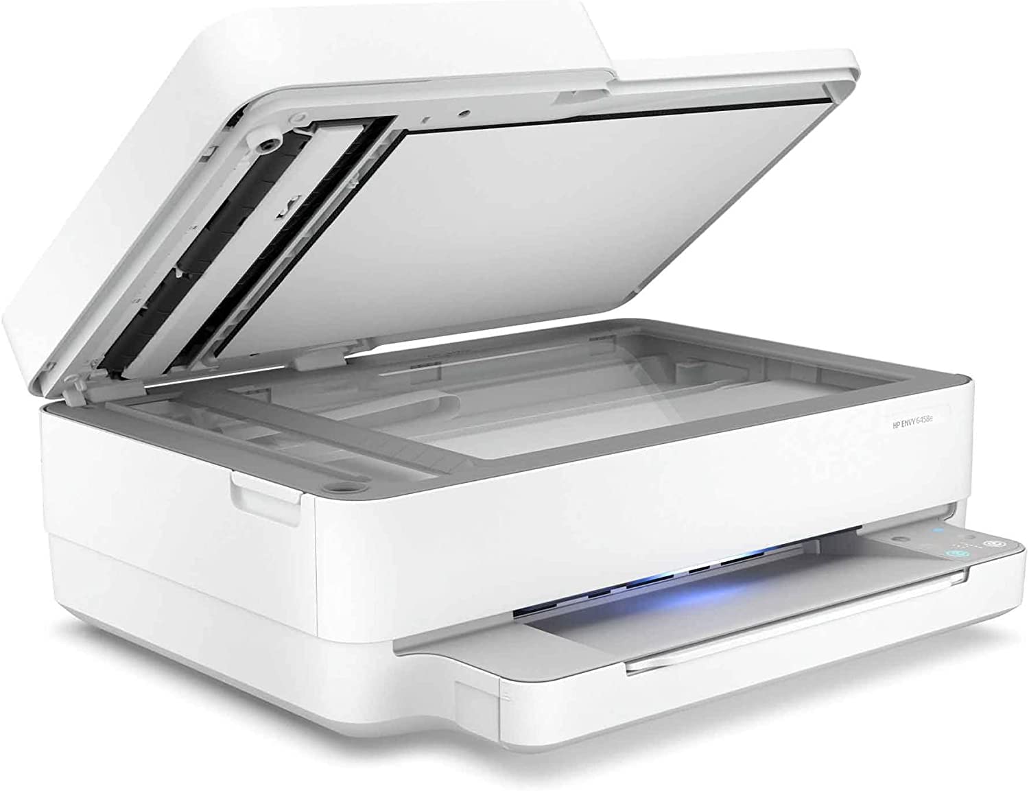 HP Envy 6458e All-in-One Wireless Color Inkjet Printer,Home Office,Print Scan Copy - 10 ppm,4800 x 1200 dpi,Auto 2-Sided Printing,35-Sheet ADF,Instant Ink Ready,Silmarils Printer Cable,White