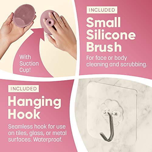 Silicone Back Scrubber for Shower- 32 and 36 Inches Back Body Brush Extra Long for Exfoliating & Massaging Hygienic Back Washer with Handle, Shower Silicone Back Scrubber for Men and Women, Pink.