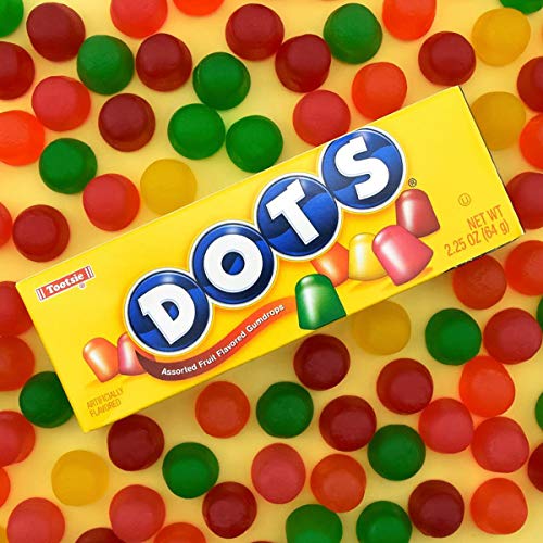 DOTS Individually Wrapped Candy - Original Gummy Candy Flavors - Cherry, Lime, Orange, Lemon & Strawberry - Gluten Free, Kosher & Peanut Free Gumdrops - Bulk 24ct, 2.2oz Dots Candy Boxes