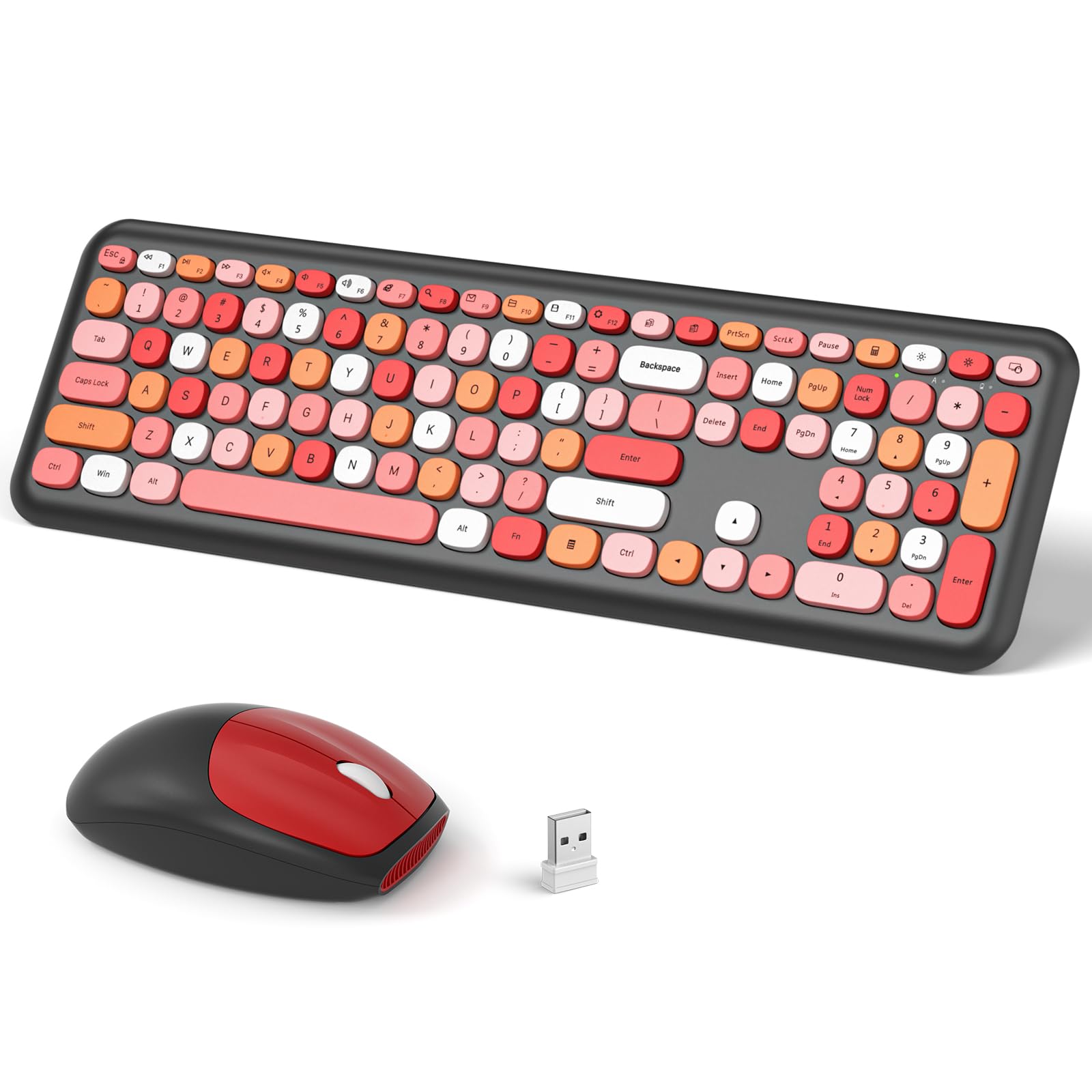 Wireless Keyboard Mouse Combo, Dilter Compact Wireless Keyboard and Mouse Set 2.4G Ultra-Thin Sleek Cute Cat Shape Design for Windows, Computer, Desktop, PC, Notebook (Purple)