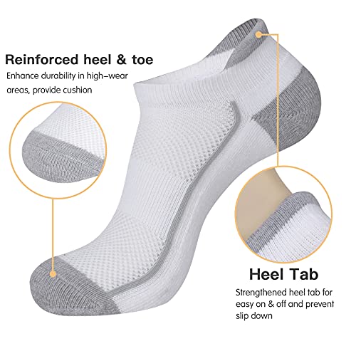 Heatuff Womens Low Cut Ankle Athletic Socks Cushioned Running Performance Breathable Tab Sock 6 Pack