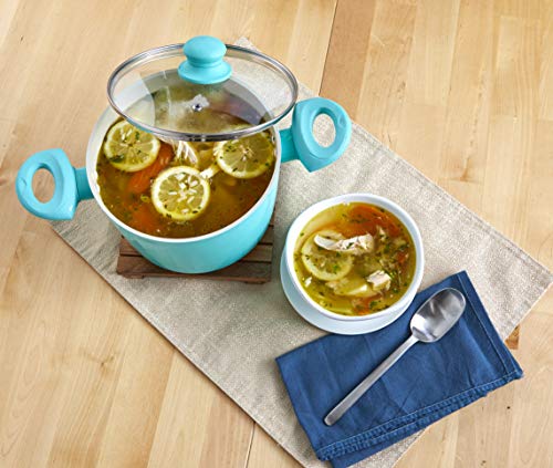 IMUSA USA IMU-30055 Stock Pot, 6.5Qt, Teal