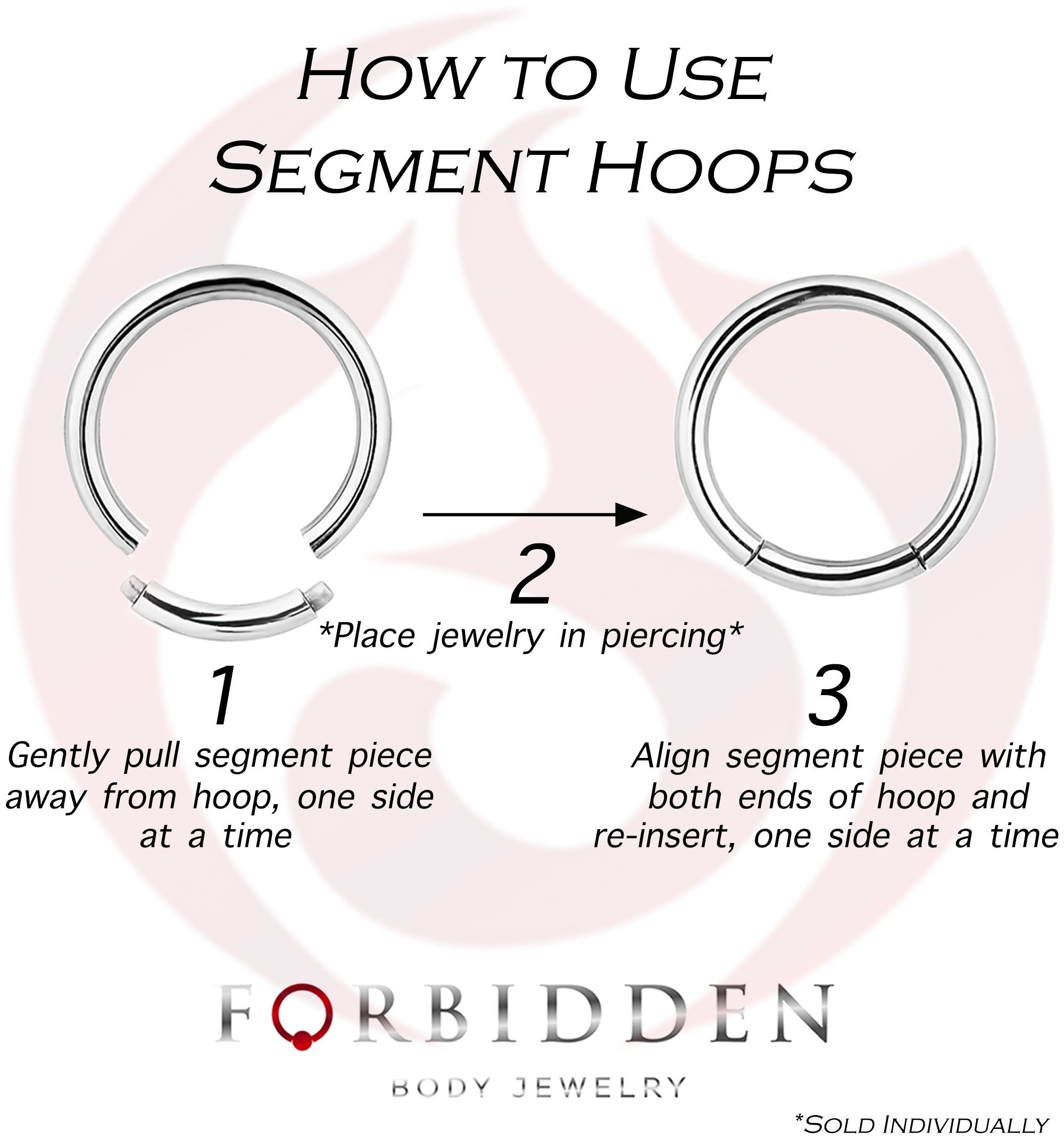 Forbidden Body Jewelry 14g 10mm Surgical Steel Seamless Segment Body Piercing Hoop