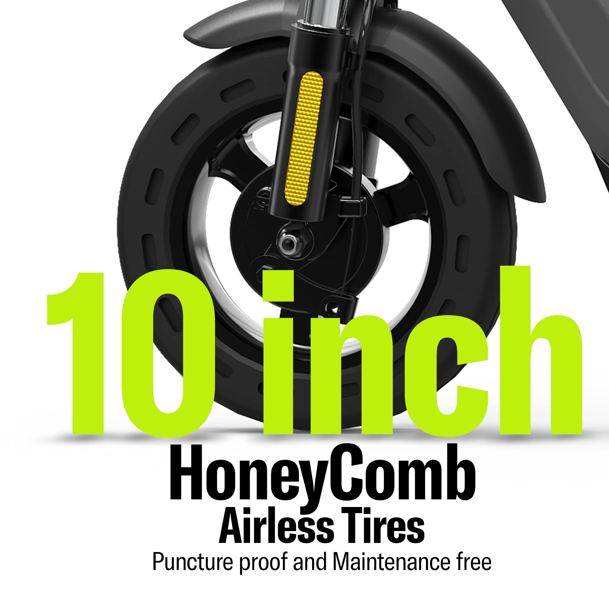 Lazy BOT X Electric Scooter 500W (850W Max) Motor, Best Battery up to 32 Mile Range, 25 MPH, Triple Pro-Disc Brakes, 10" Tires, Headlight, Front + Rear Suspension