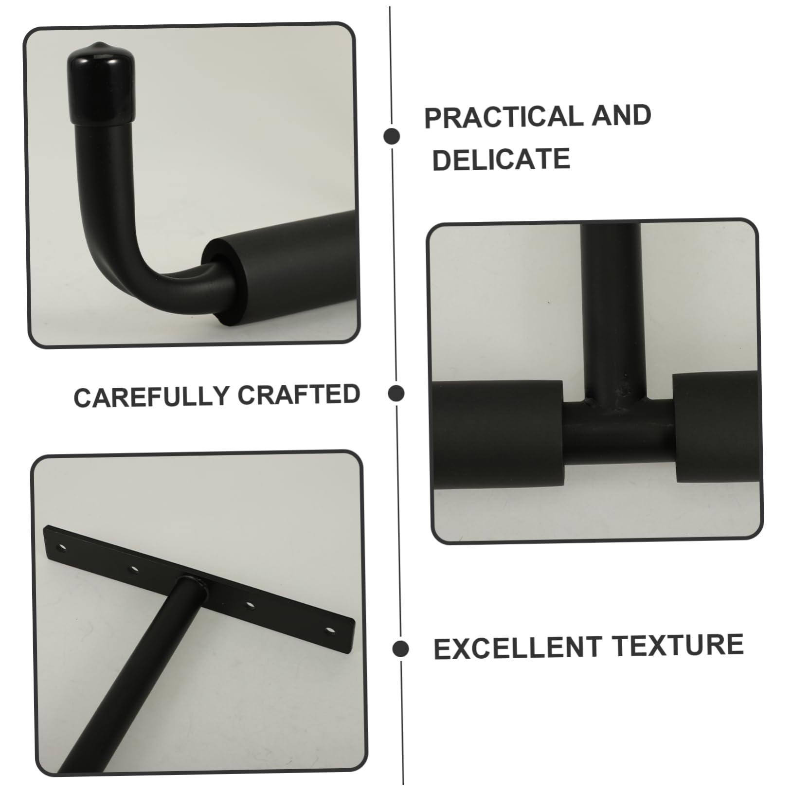TOGEVAL Hook Display Stand Wall Hanging Display Shelf Storage Shelves Storage Rack Fishing Rods T-shaped Ceiling Rack Garage Organizer Double Sided Hooks Rod Holder Black Stainless Steel