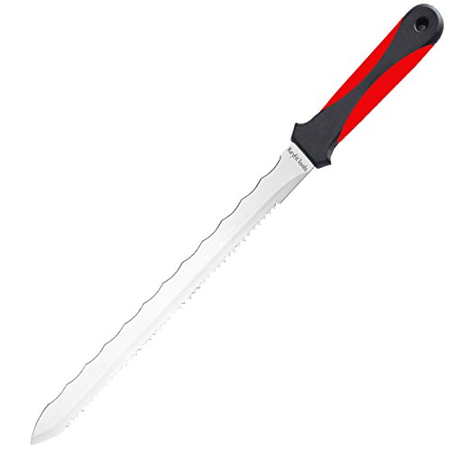 Keyfit Tools CUTS ALL KNIFE, Stainless Steel Box Cutter Utility Roofing Knife Shingles Carpet Knife Blade Double Sided Serrated Blade for Cardboard Carpet Linoleum Drywall Vinyl flooring
